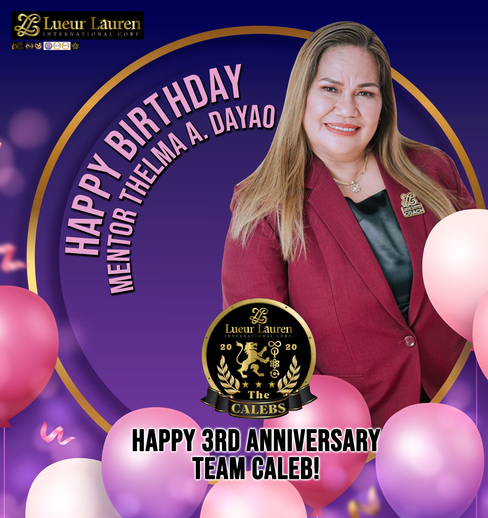 Happy Happy Birthday to Our Mentor Thelma Dayao | LueurLauren ...